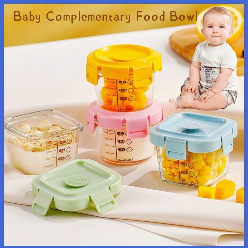 Portable Baby Food Supplement Glass Box Baby Food Bowl Frozen and Heat ...