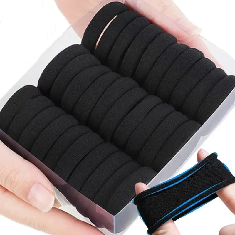 Women Black Hair Ties - Elastic Hair Ties - Daily Basic Hair ...