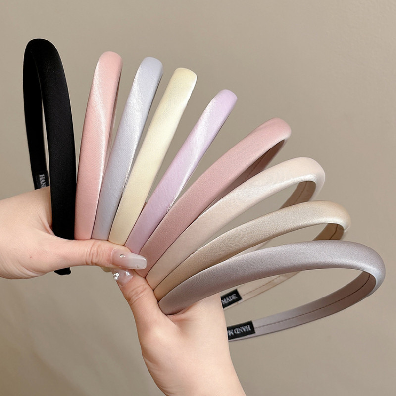 2024 Summer French High-end Retro Satin Headband Women's Simple and ...