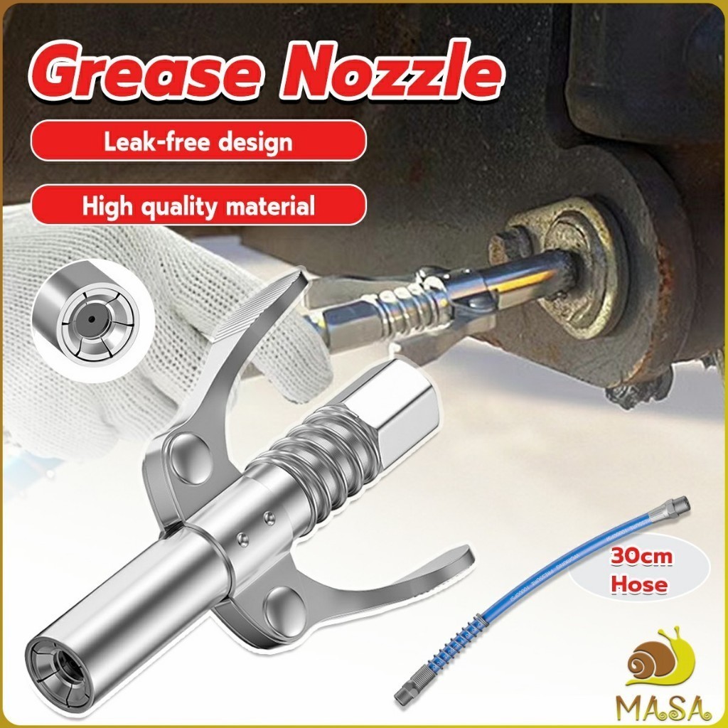 MASA Heavy-duty Quick Release Grease Gun High Pressure Grease Nozzle 30cm Hose | Shopee Philippines