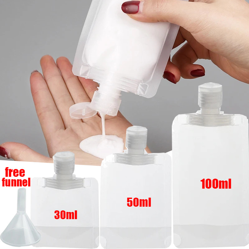 30/50/100ML Travel Lotion Dispenser Bags/Transparent Liquid Cosmetic ...