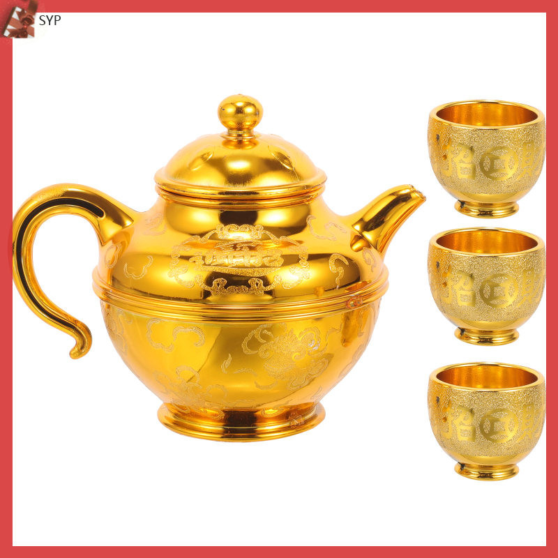 Tea Set Gifts Retro Worship Cup Water Offering Chalice Pots Kettle ...