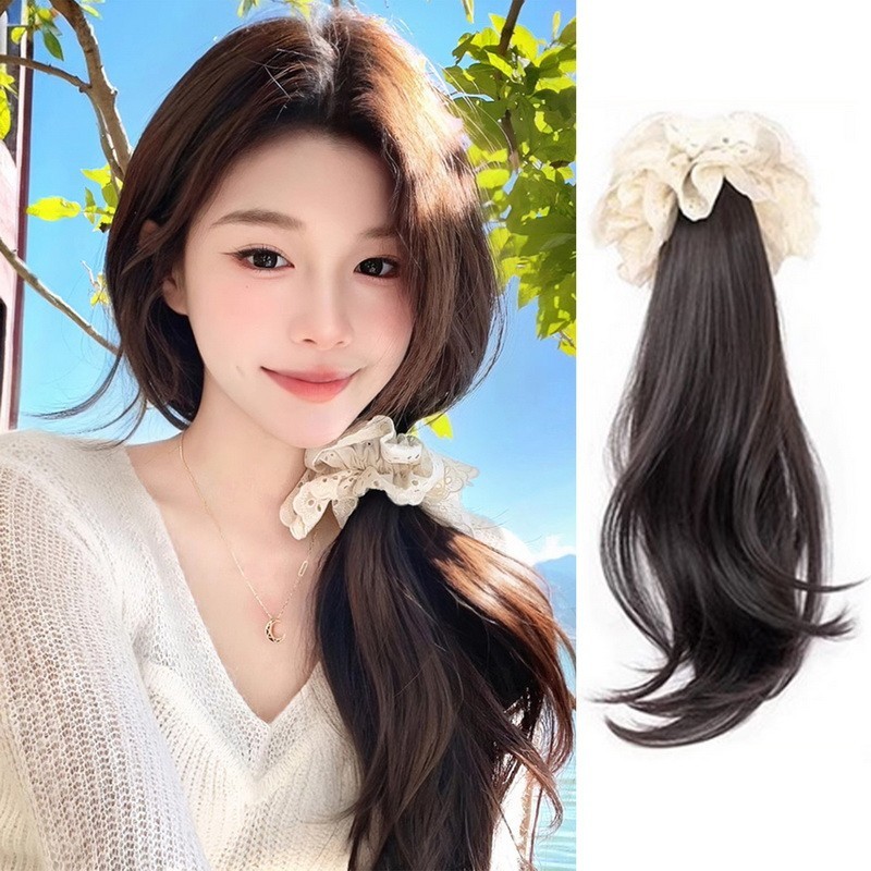 Ponytail Wigs Female Straight Hair Wig Extensions Long Curly Hair Claw ...