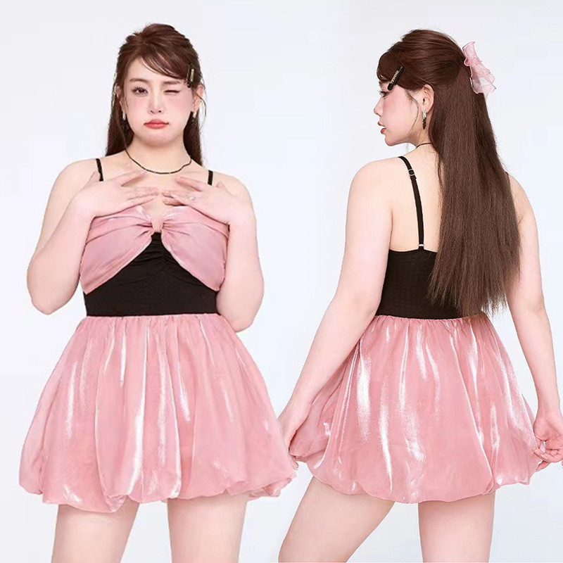 2025 Summer New Plus size Swimsuit Female Conservative Sling Conjoined ...