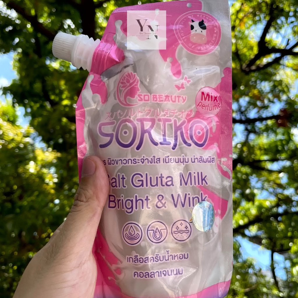 SORIKO Perfume Salt Spa Milk Scrub Gluta Milk and Collagen Milk Bright ...