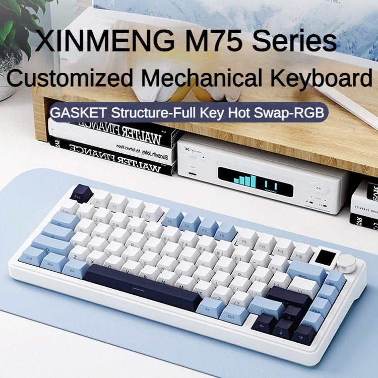 XINMENG M75 M75Pro screen Three-mode 2.4g Wireless Bluetooth Mechanical ...