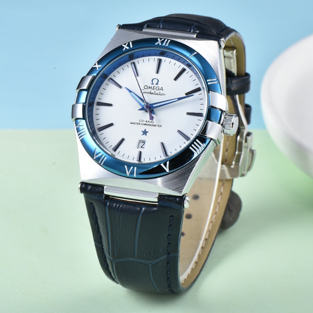 Omega Constellation Series Wrist Watch Quartz Movement 41mm Leather ...