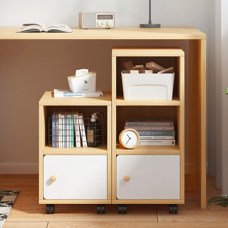 Computer Desk Side Small Bookshelf Under Desk with Wheels Storage Rack ...