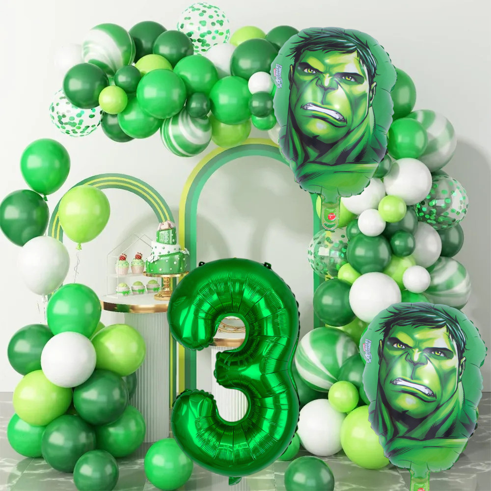 Superhero Theme Hulk Balloon Garland Arch Kit Confetti Balloon Agate ...