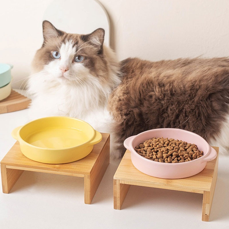 Cat bowl ceramic Pet bowl ceramic Dog bowl ceramic Double ear bowl ...
