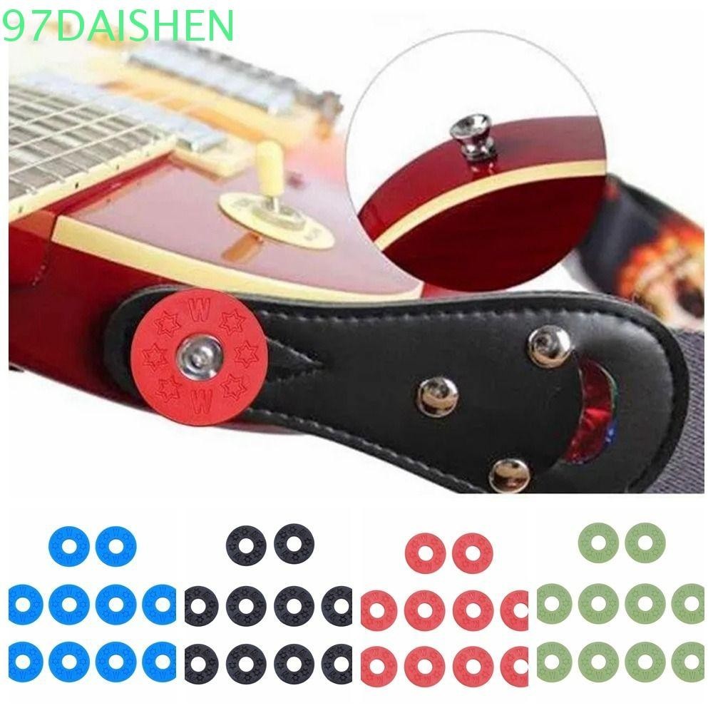 DAISHEN 10Pcs Guitar Strap Blocks Buckle, PE Washer Rubber Guitar Strap ...