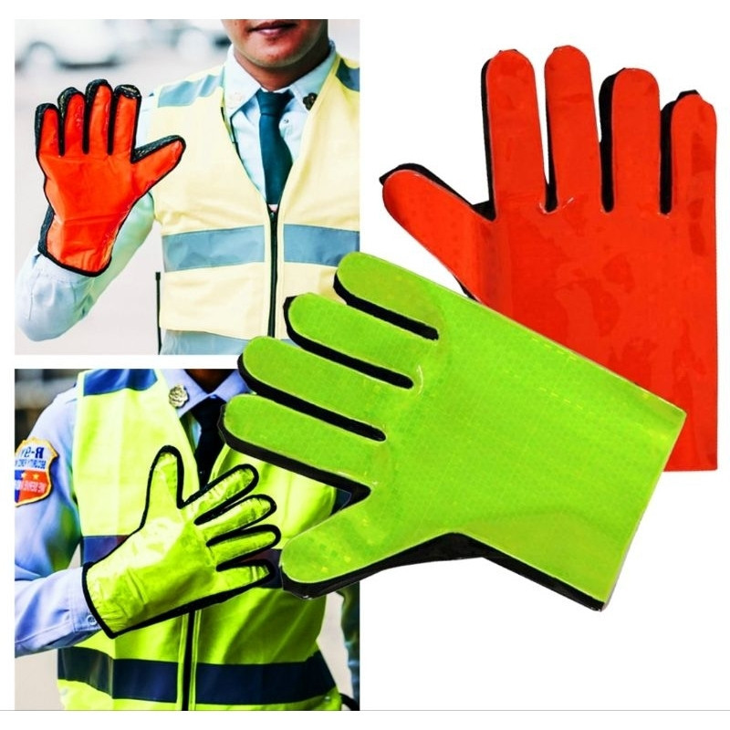 AIC Highly Reflective Traffic PVC Gloves for Safety High Visibility ...