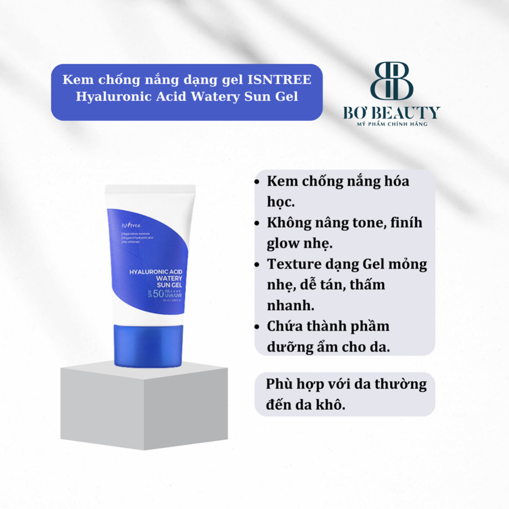 Isntree HYALURONIC ACID WATERY SUN GEL chemical GEL sunscreen 50ml ...