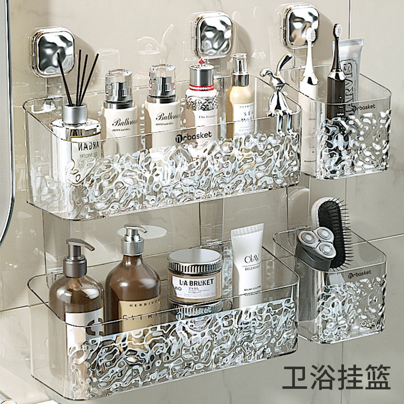 ☆Sk☆Colorful Bathroom Rack Toilet Rack Perforation-Free Mirror Cabinet ...