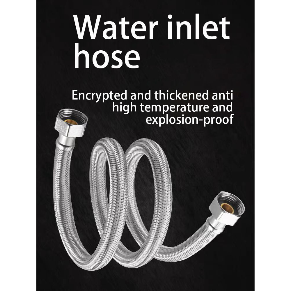 304 Stainless Steel Inner Outer Wire Braided Water Inlet Pipe 6 Points ...