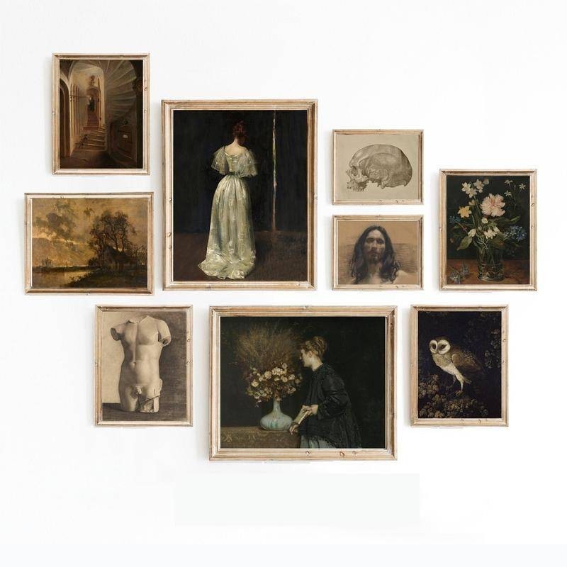 Vintage Dark Academia Gallery Canvas Prints Posters| Antique Prints ...