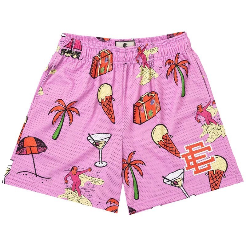 Eric Emanuel EE "Ice cream" Men's Mesh Shorts Above Knee Quick-drying ...