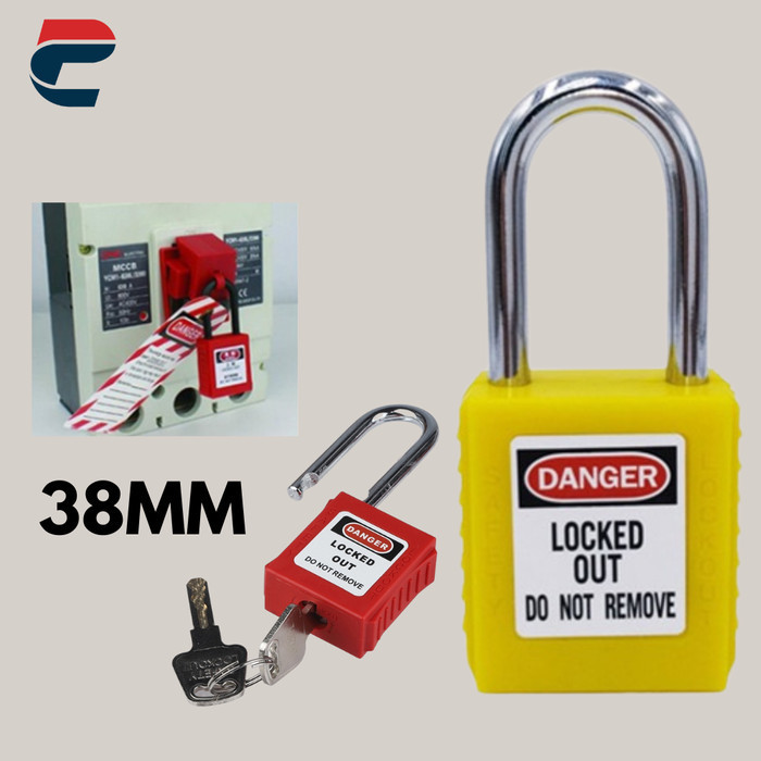 MERAH Padlock Safety Equipment Loto Padlock 38mm Red and Kuing | Shopee ...