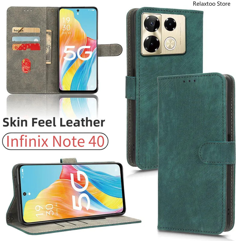 Infinix Note50 Note40 Matte Flip Leather Casing For Infinix Note 40 50 ...