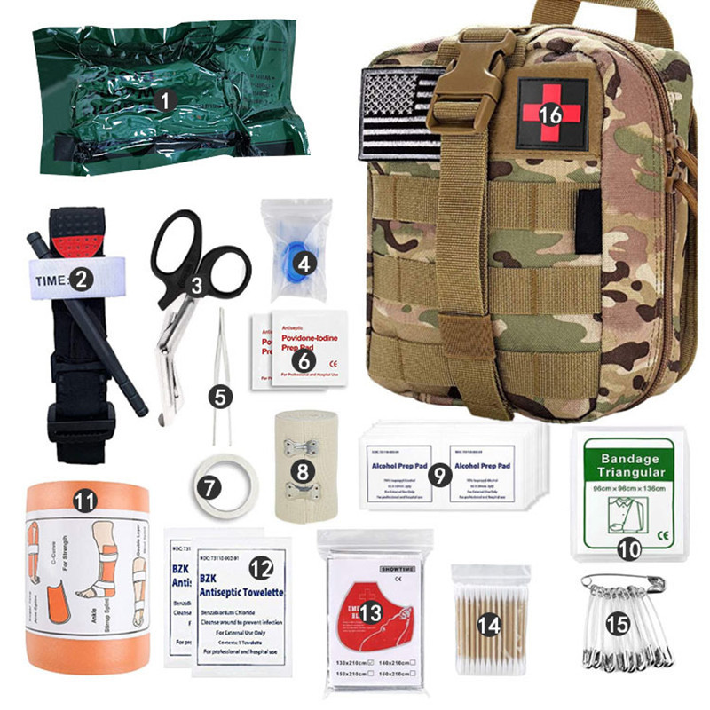 Outdoor first aid kit equipment survival tool set IFAK trauma survival ...