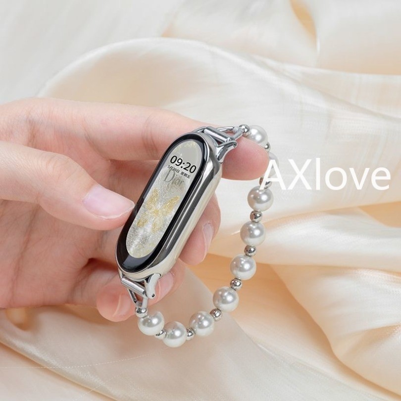 Jewelry Strap Suitable for Xiaomi Mi Band 10 9 8 NFC Watchband Pearl ...