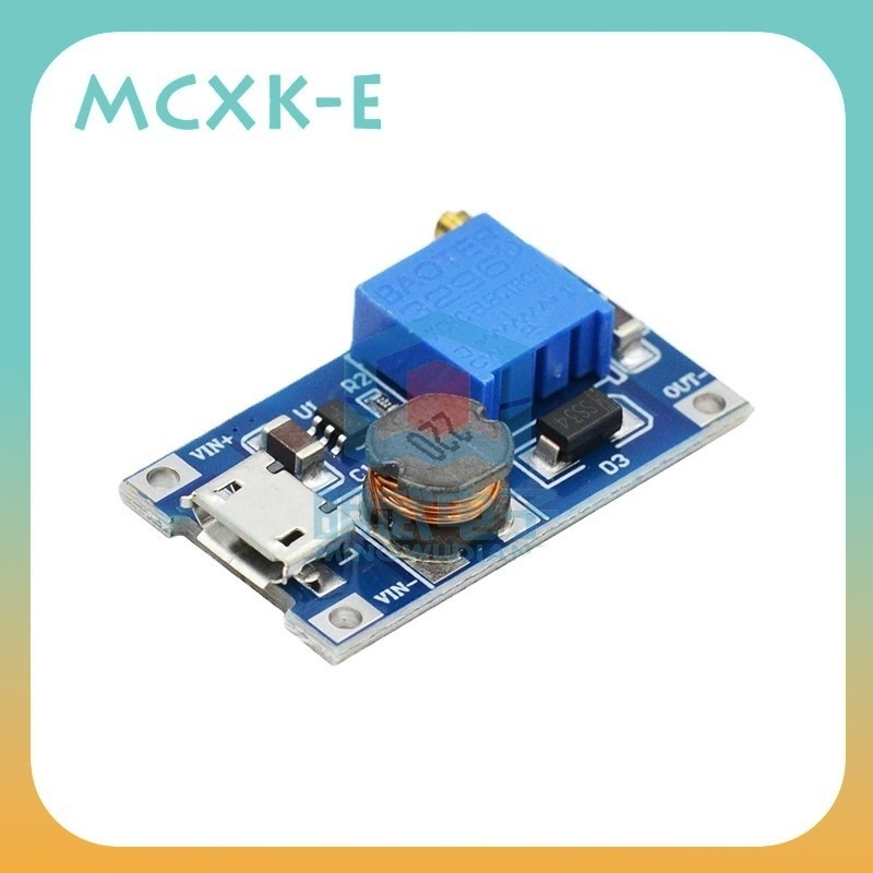 MT3608 DC-DC Adjustable Boost Module 2A Boost Step Up Module with MICRO USB 2V-24V to 5V 9V 12V ...