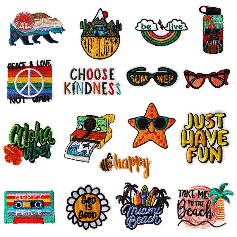 Pro Patch Store Colour Summer Beach Series DIY Embroidery Patches for ...