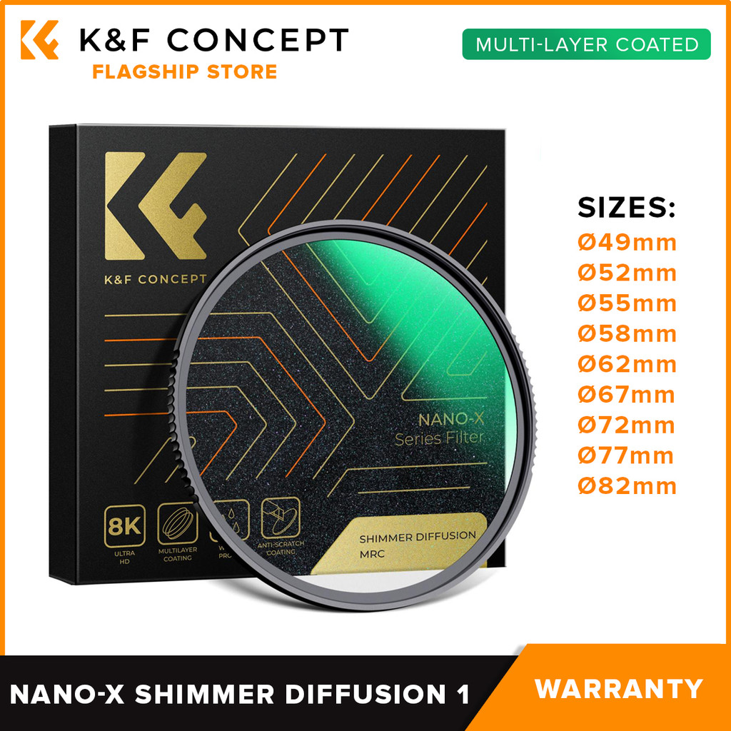 K&F Concept Shimmer Diffusion 1 Filter Optical Glass Glimmer Effect for ...