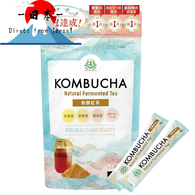 [Direct from Japan] KOMBUCHA Fermented Tea Stick Pack (4g × 12 Sachets ...