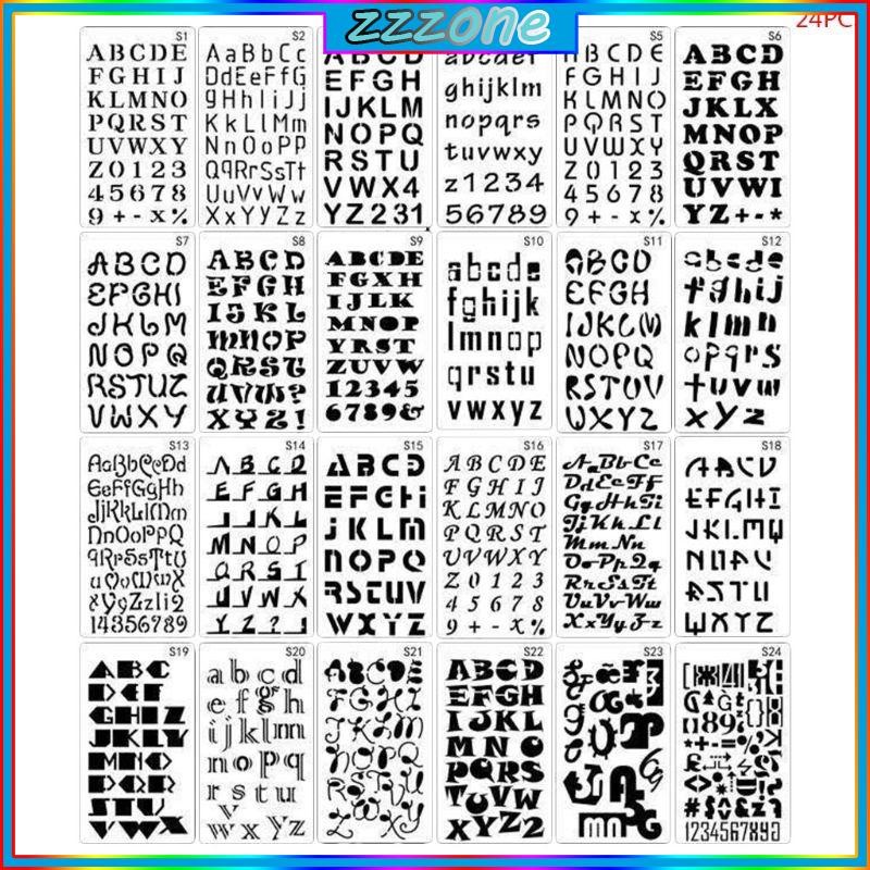 zzz 24pcs set Alphabet Letters Drawing Template Stencil Painting ...