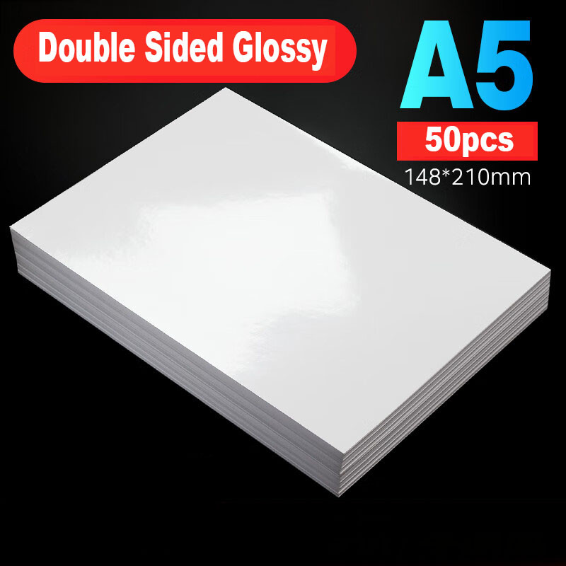 A5 Double Sided Glossy Photo Paper 260gsm & 300gsm / 50sheet | Shopee ...