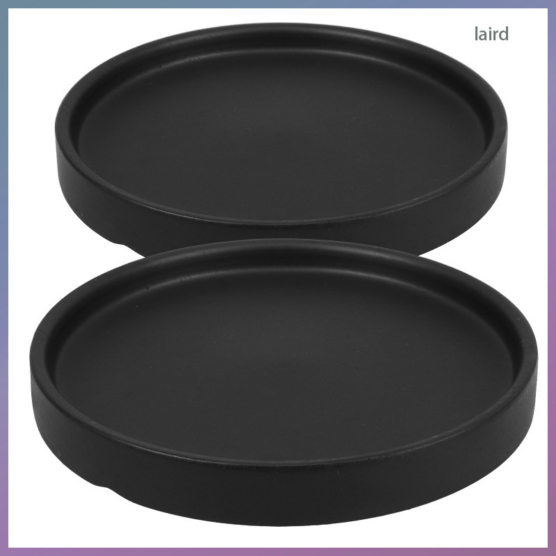 2 Pcs Ceramic Flower Pot Base Baluster Plant Plate Garden Edging Border ...