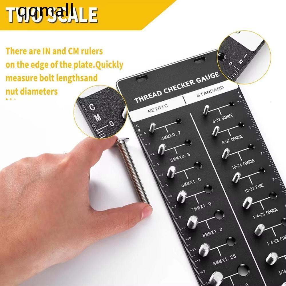 QQMALL Nut and Bolt Thread Checker, 28 Holes Precision Thread Measuring ...