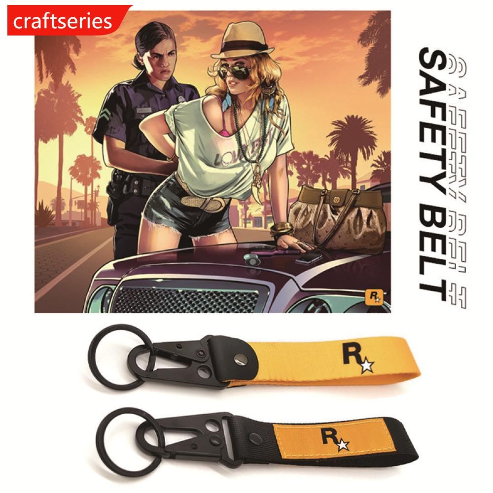 CRAFTSERIES Muti-Pendant Key Holder Nylon Key Tags Keychain Game GTA ...