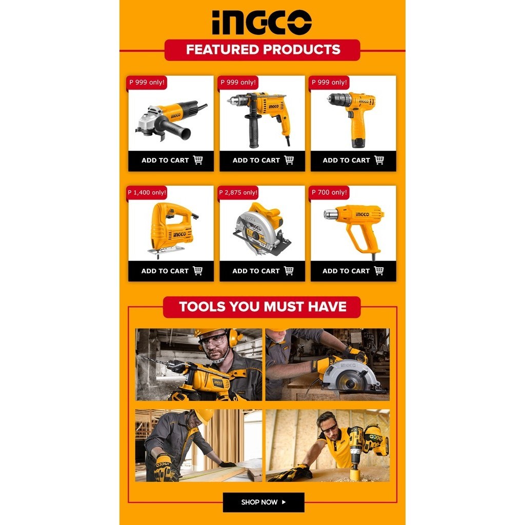 Ingco Pneumatic Air Brad Nailer Nail Gun Power Tool For Framing And ...