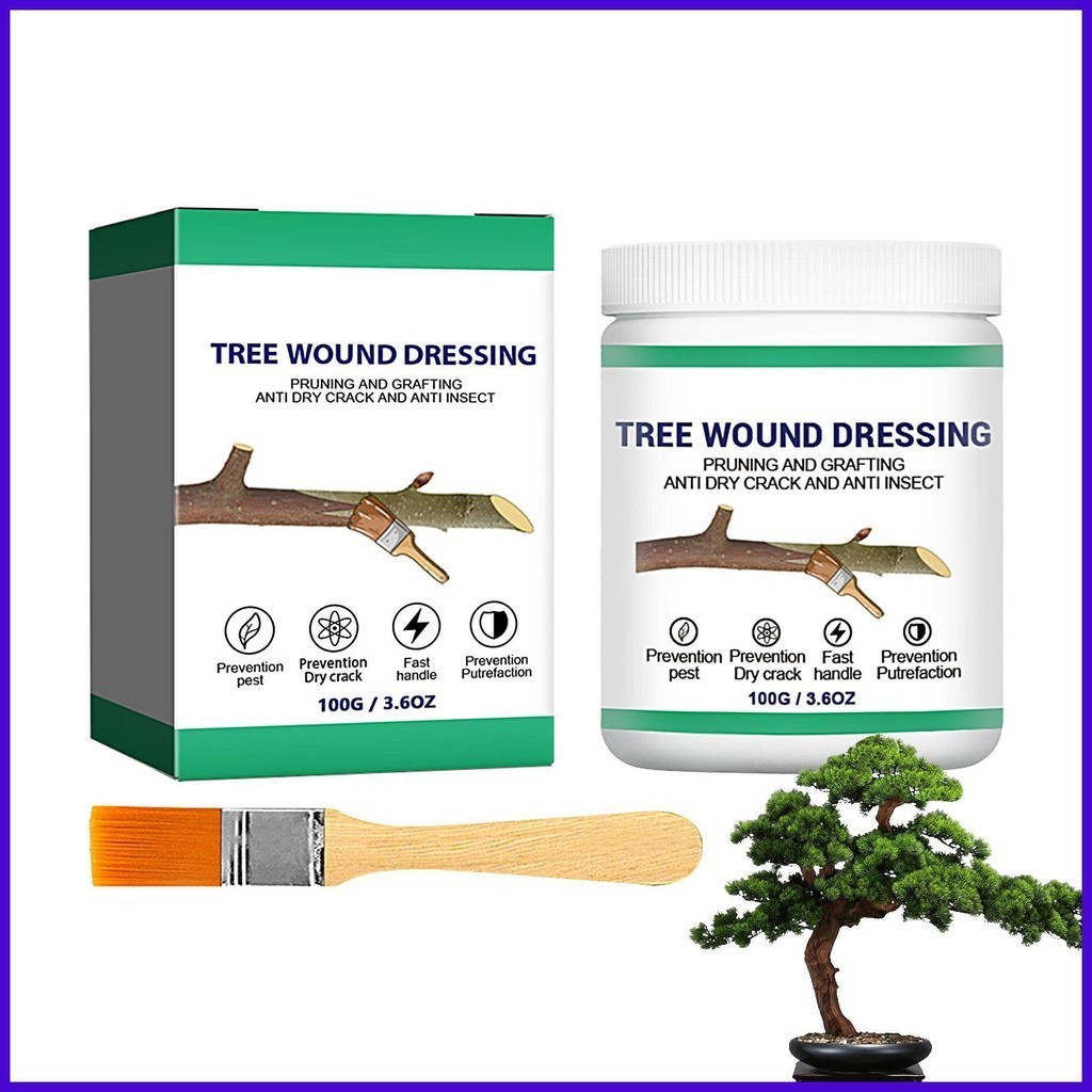 Tree Sealer 100g Pruning Compound Sealer with Brush Healing Paste Tree ...