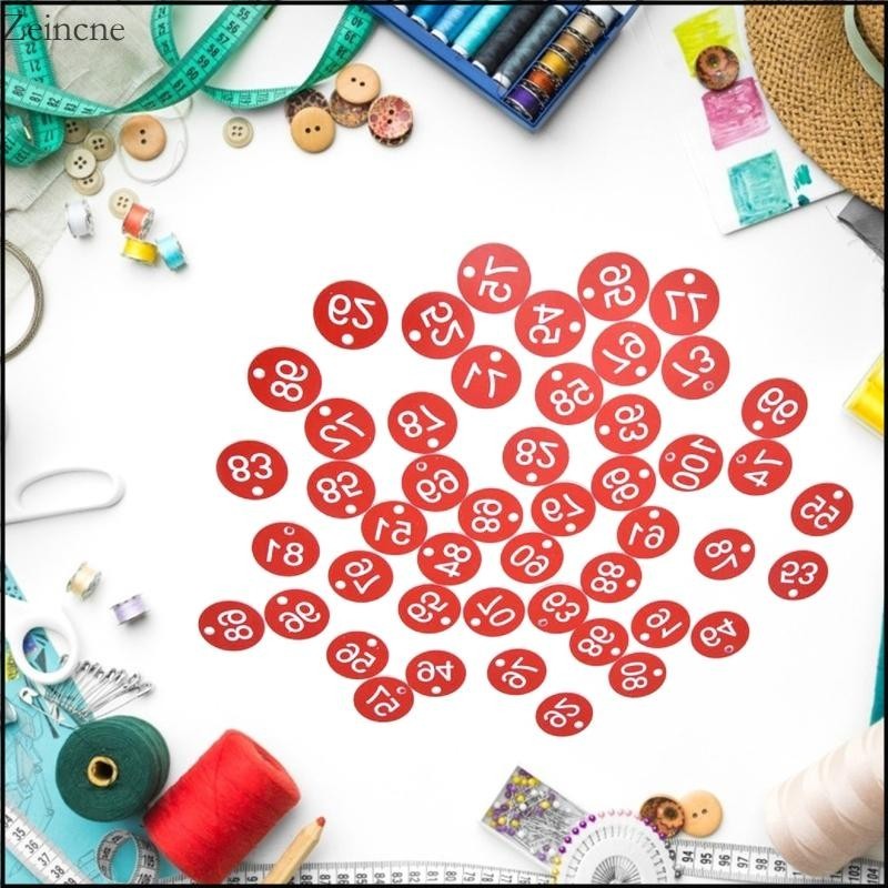 Zein 100-Count Plastic ID Number Tags Round ID Number Labels Door for ...