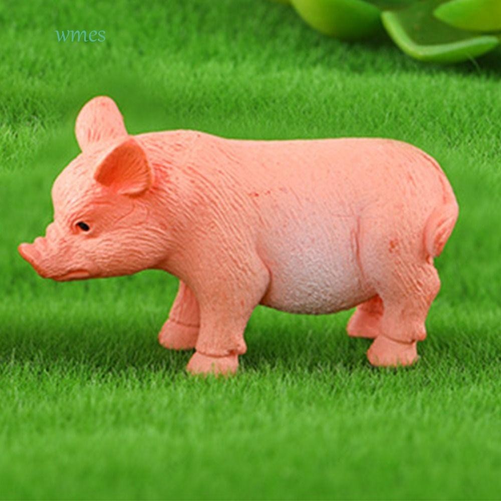 WMES1 3pcs Pig Statue, Realistic Plastic Pig Miniature Figurine ...
