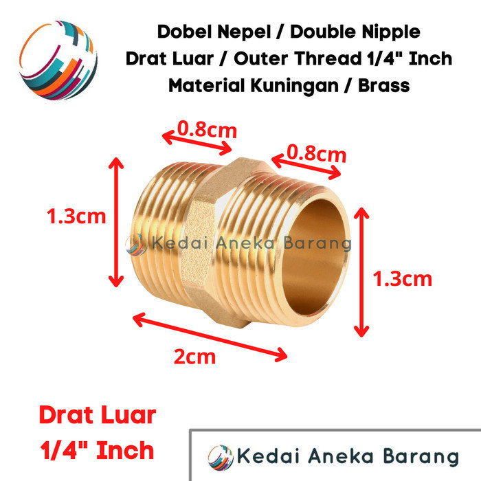 Double Nipple Double Nipple 1/4 1/4" Inch Inch Brass Outer Thread - SVDRM12 | Shopee Philippines