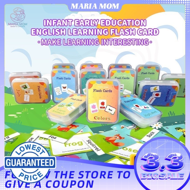 Flash Cards Baby Learning Card Family Preschool Education Learn English ...