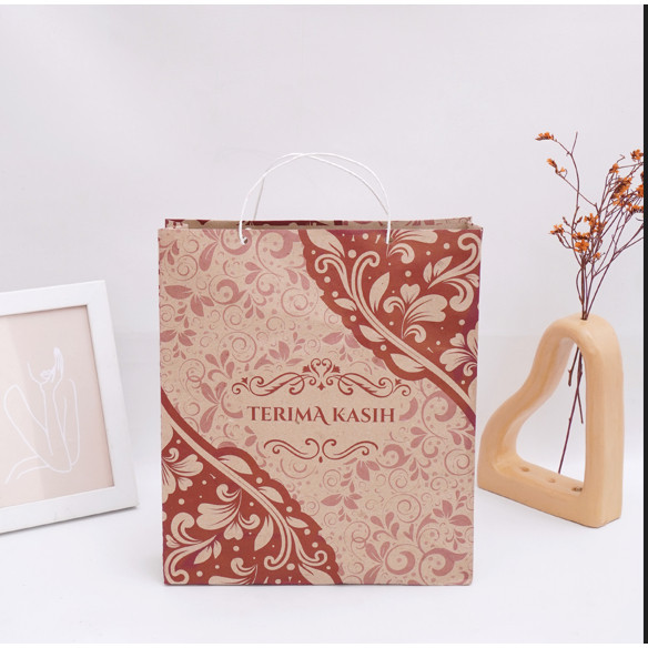 Large BATIK PAPER BAG - PAPERBAG MOTIF 21 X 25 X 5 - SOUVENIR WEDDING ...