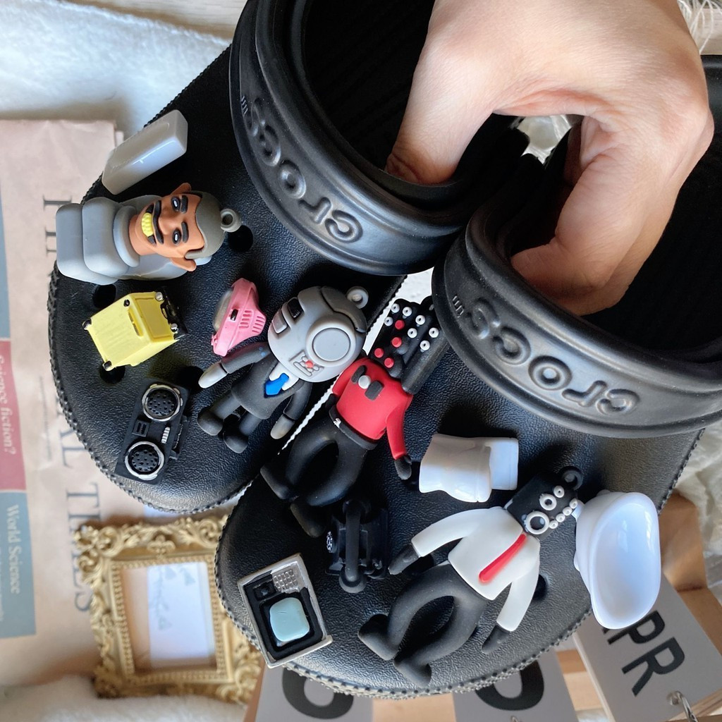 Cute Skibidi Toilet Jibbits Set TV Man Jibits for Crocs Pin Monitor ...