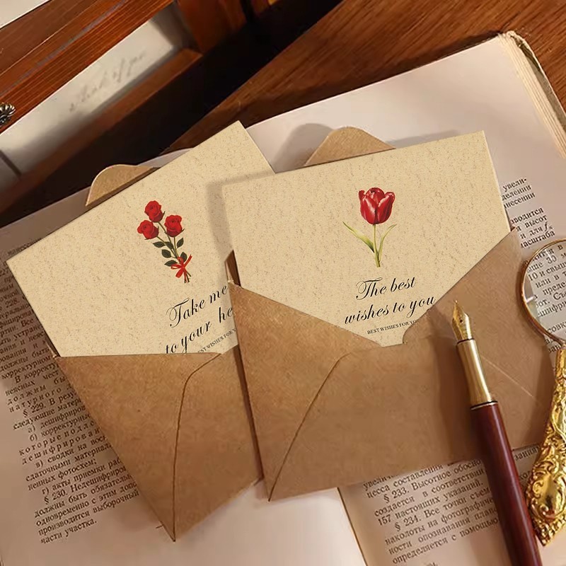 Flower Greeting Card Retro Greeting Cards Graduation Blessing Card ...