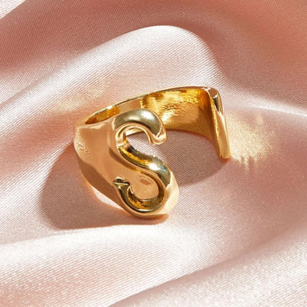 GUTS Letter Ring Women's Opening Adjustable Fashion Personality Ring ...