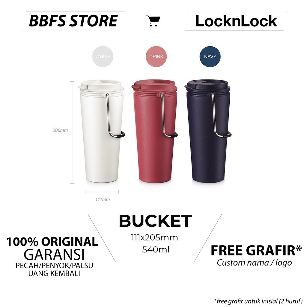 TERMOS Locknlock Bucket Tumbler 540ml Thermos Drinking Bottle Lock&Lock ...