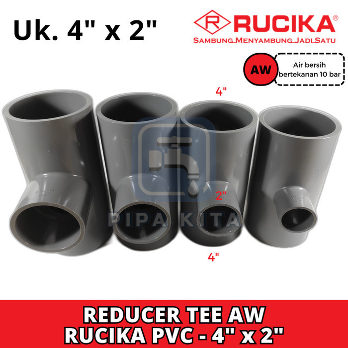 Tee AW 4x2 Inch RUCIKA PVC Verlop Tee Reducer Tee TS Vlok Tee | Shopee ...