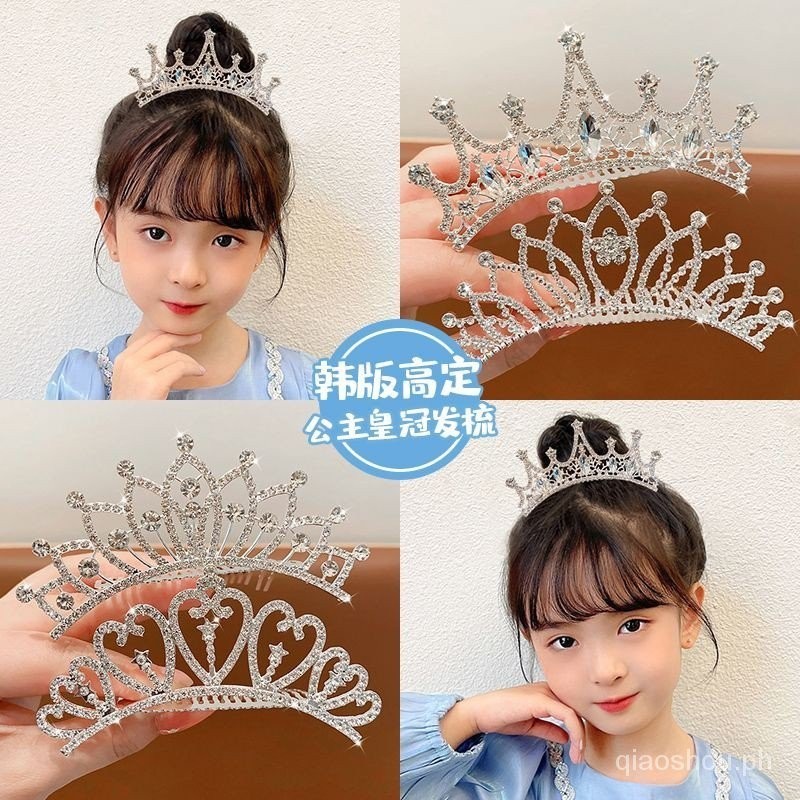 Crown Headdress Girls' Rhinestone Princess Style Hairpin Little ...