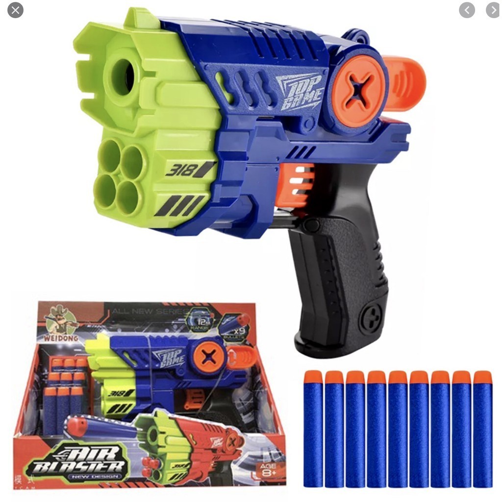 (HM) TOYS JL19436 AIR BLASTER #318C Air Soft blaster New Design With 9 ...