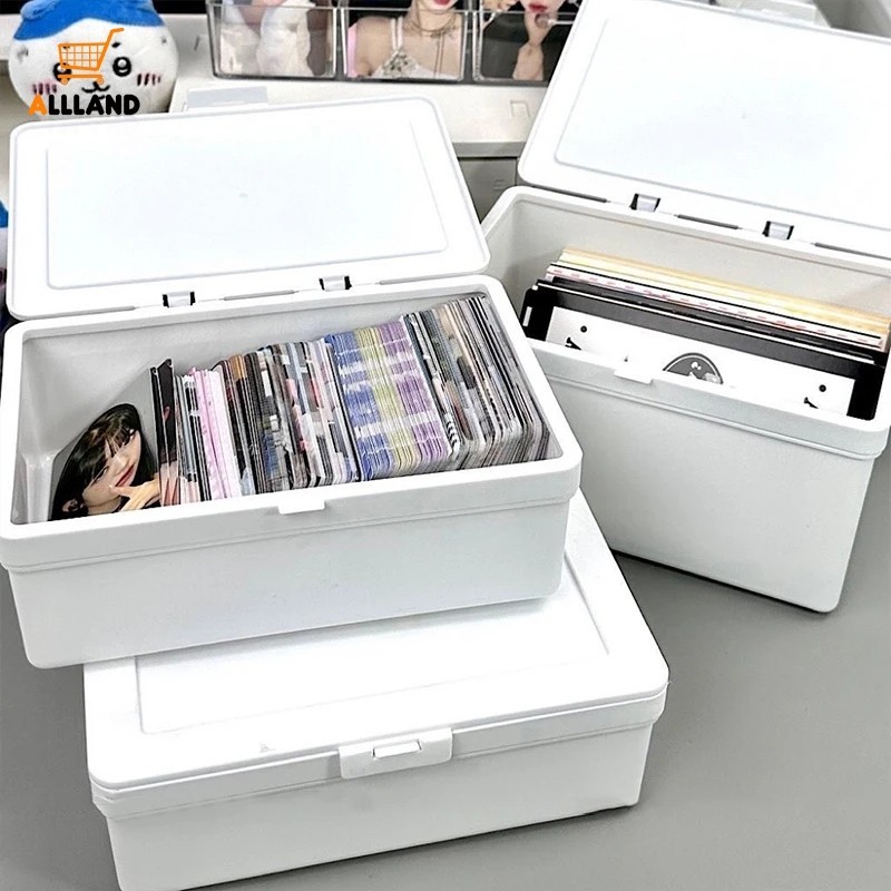 Transparent Plastic Flip Lid Storage Box Kpop Idol Photocards Small ...