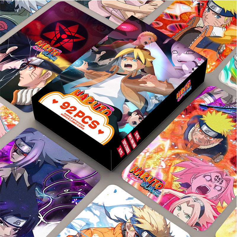 NARUTO Double-sided Photocard Lomo Card Sticker 92pcs/box | Shopee ...